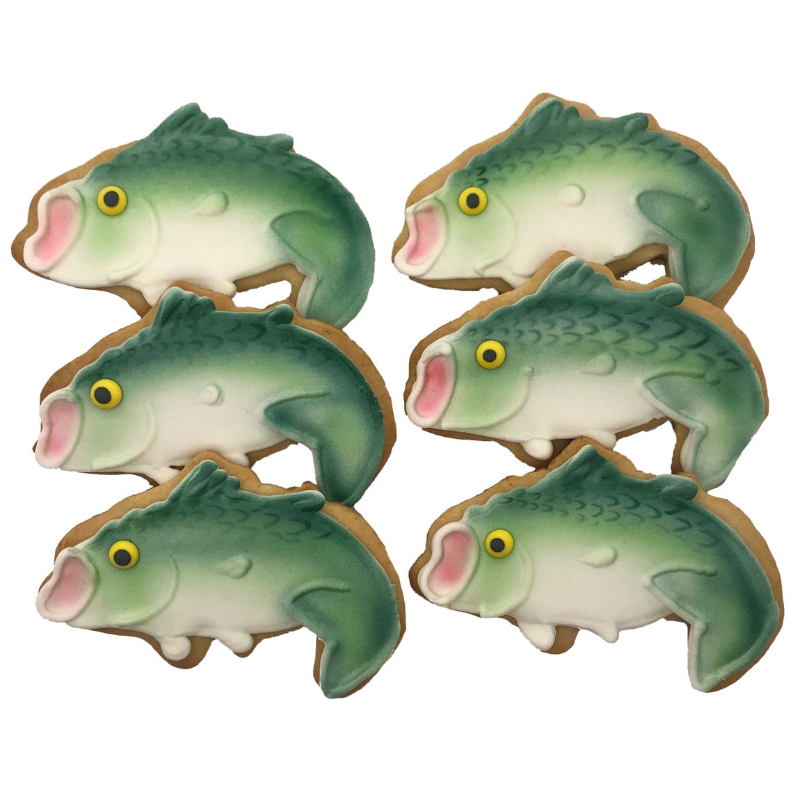 Bass Fishing Cookies Set of 6 Crunchy Shortbread Cookies - Etsy