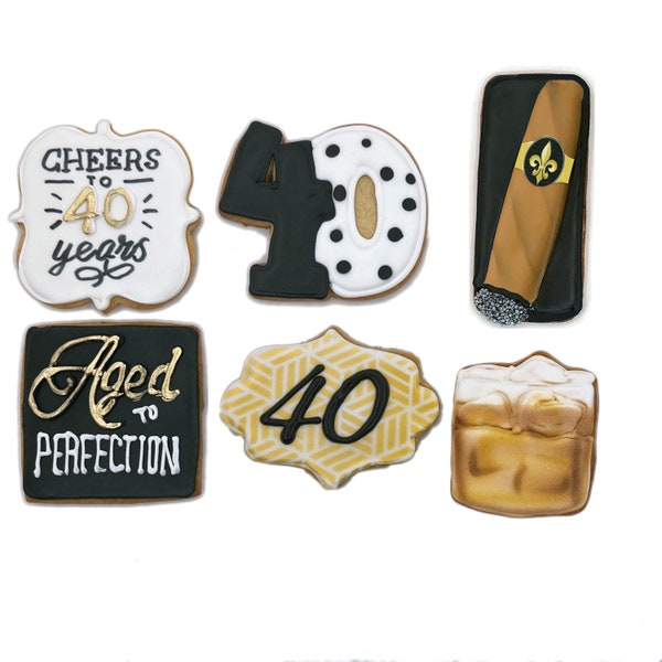 Happy Birthday 40th Cookies - Etsy