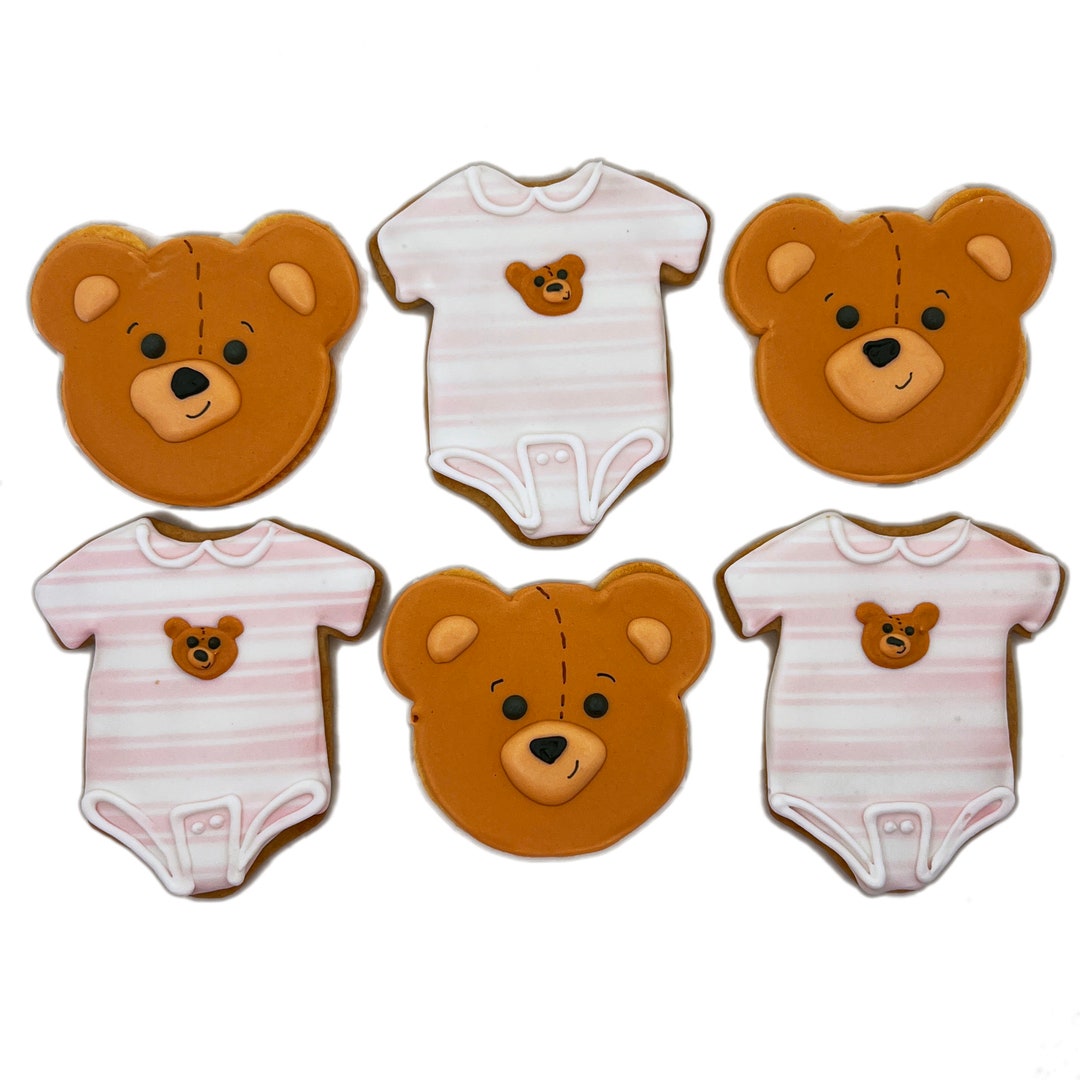 Baby Bear Cookies- Set of 6 Crunchy Shortbread Cookies Individually ...