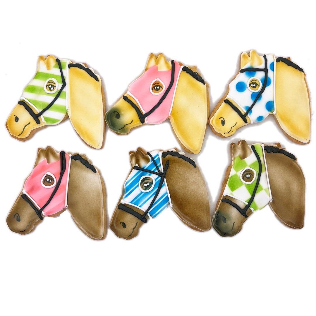 Race Horse Jockey Cookies Set of 6 Crunchy Shortbread Cookies - Etsy