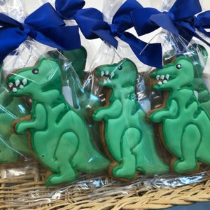 Dinosaur Cookies- Set of 6 Crunchy Shortbread Cookies Individually ...