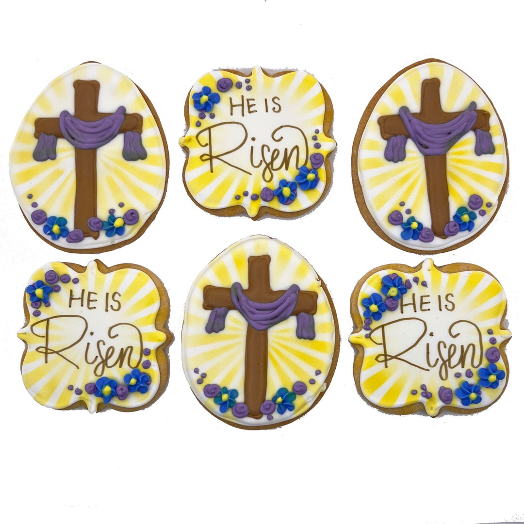 He is Risen Easter Cookies Set of 6 Crunchy Shortbread Cookies ...