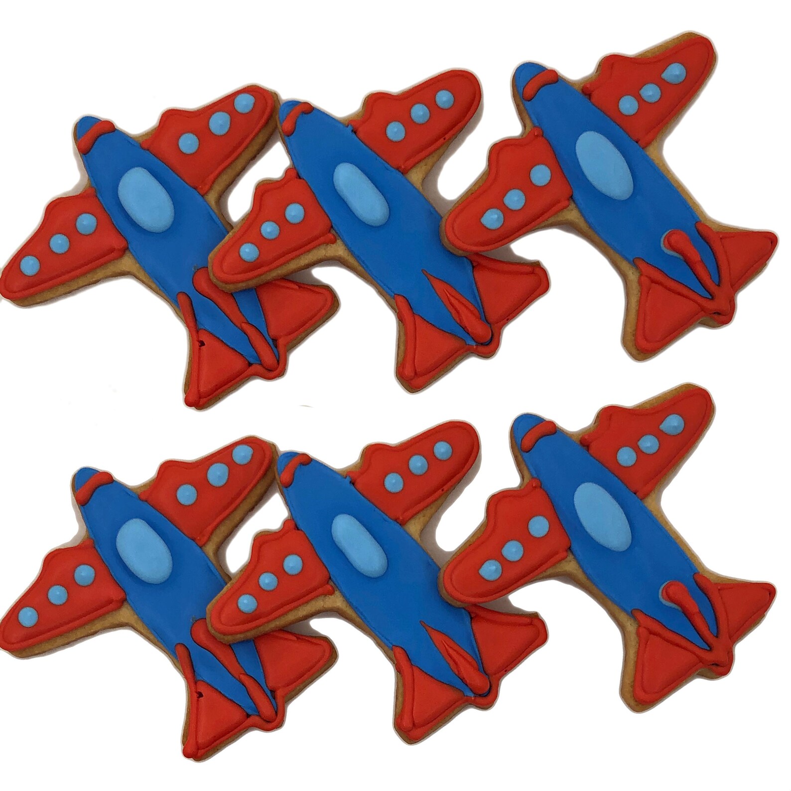 Airplane Cookies- Set of 6 Crunchy Shortbread Cookies Individually ...