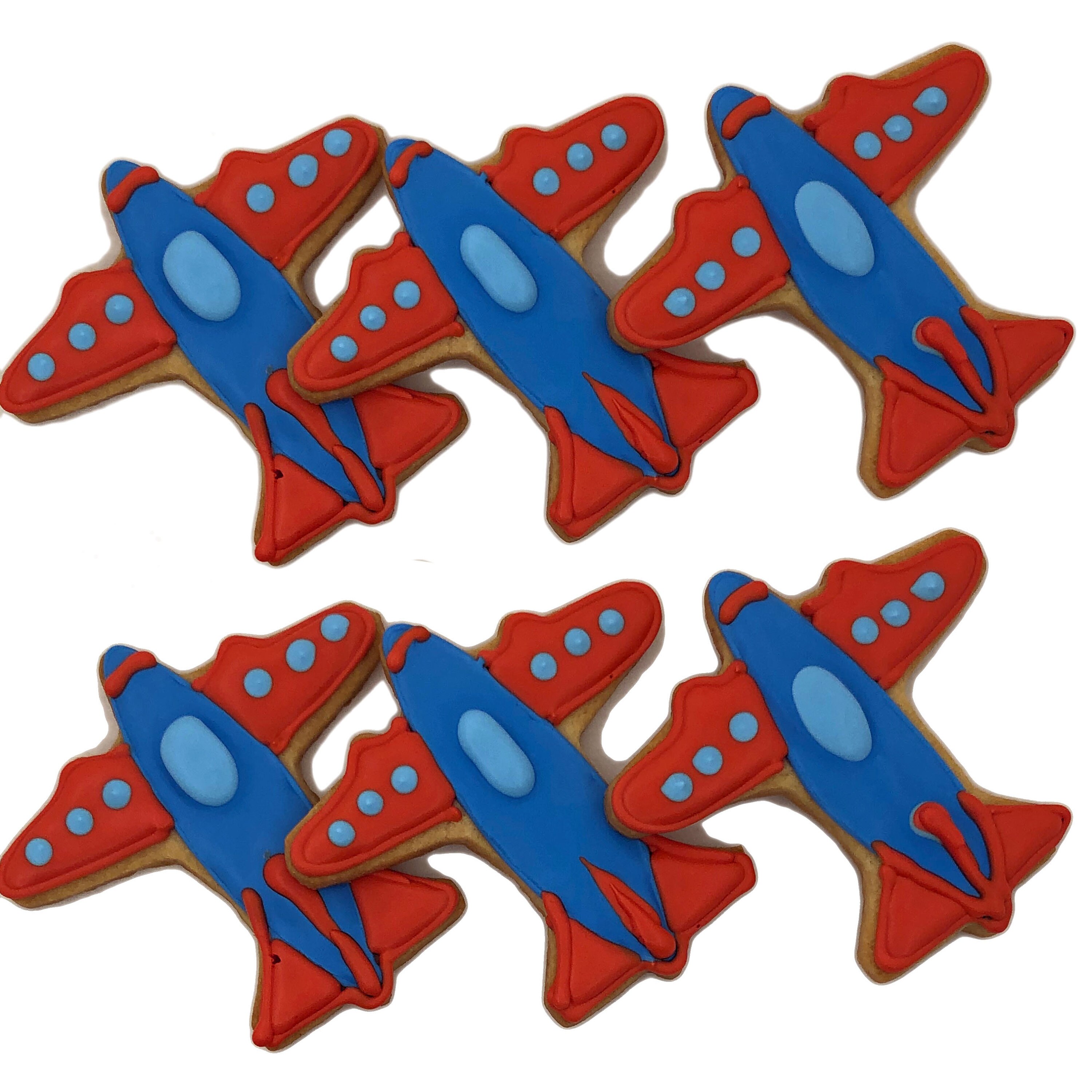 Airplane Cookies- Set of 6 Crunchy Shortbread Cookies Individually ...