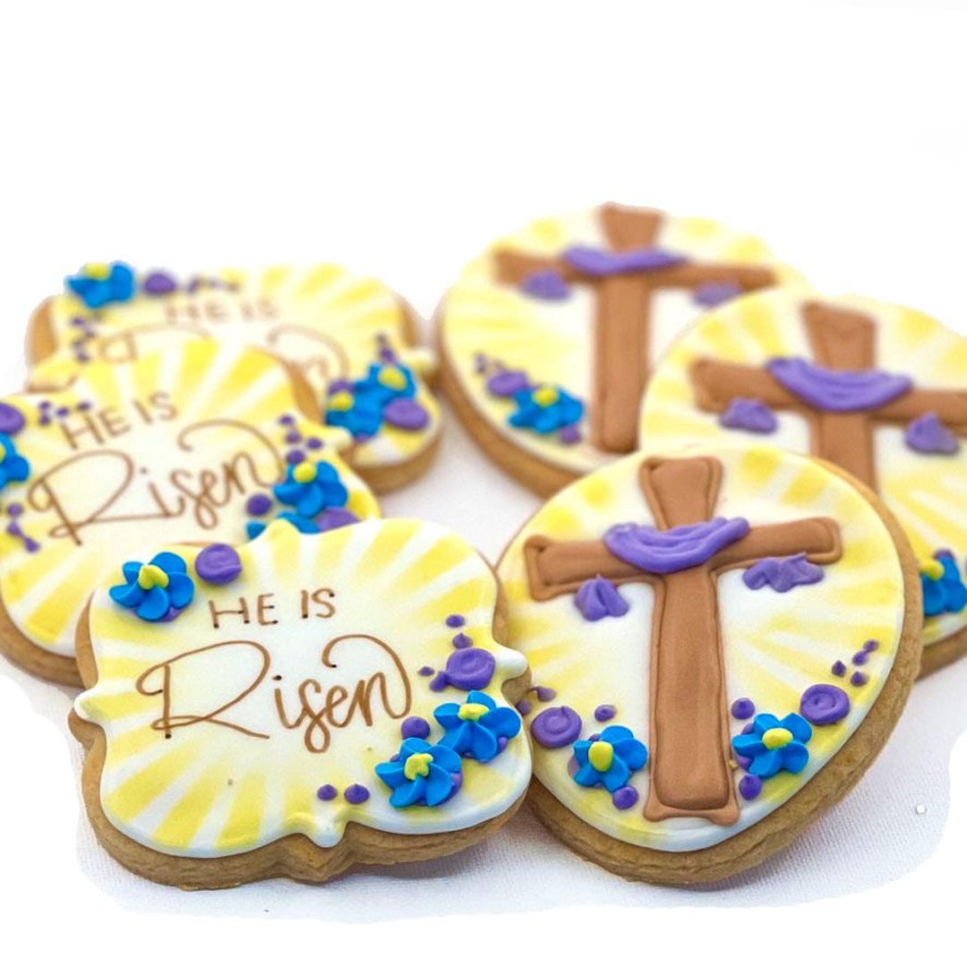 He is Risen Easter Cookies- Set of 6 Crunchy Shortbread Cookies ...