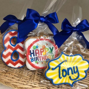 Happy Birthday Custom Number Cookies- Set of 6 Crunchy Shortbread ...