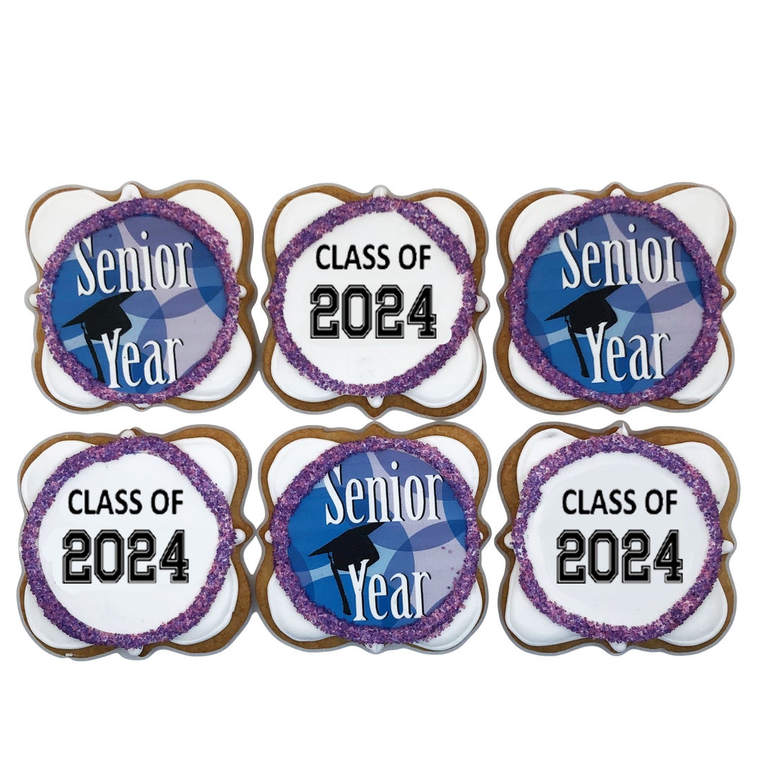 Senior Year Class of 2024 Set of 6 Crunchy Shortbread Cookies ...