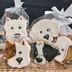 Dog Puppy Assortment- Set of 6 Crunchy Shortbread Cookies Individually ...
