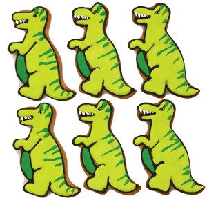 Dinosaur Cookies- Set of 6 Crunchy Shortbread Cookies Individually ...