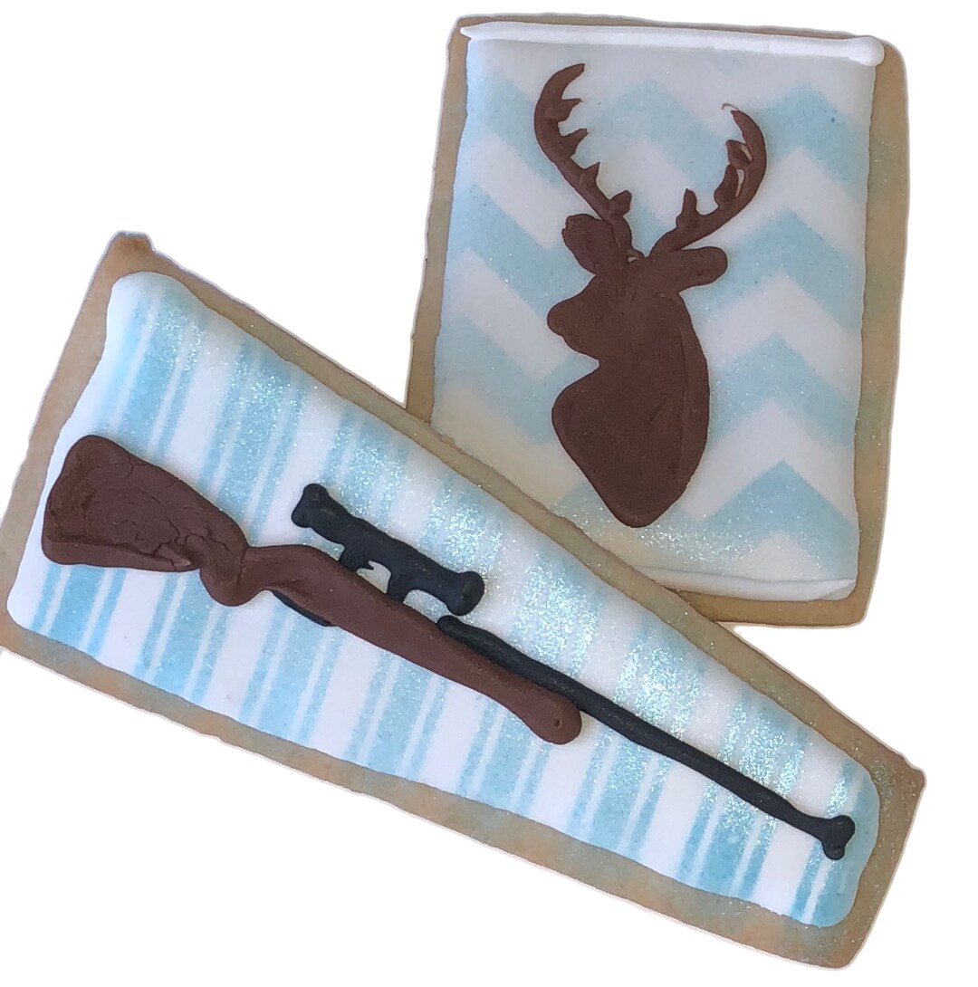 Deer Hunting Baby Shower Cookies- Set of 6 Crunchy Shortbread Cookies ...