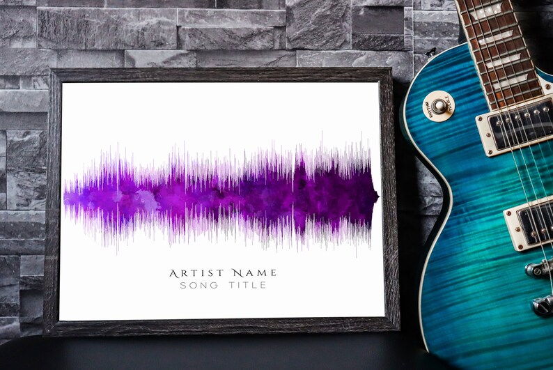 Personalised Watercolour Soundwave Sound Wave Photo Song - Etsy