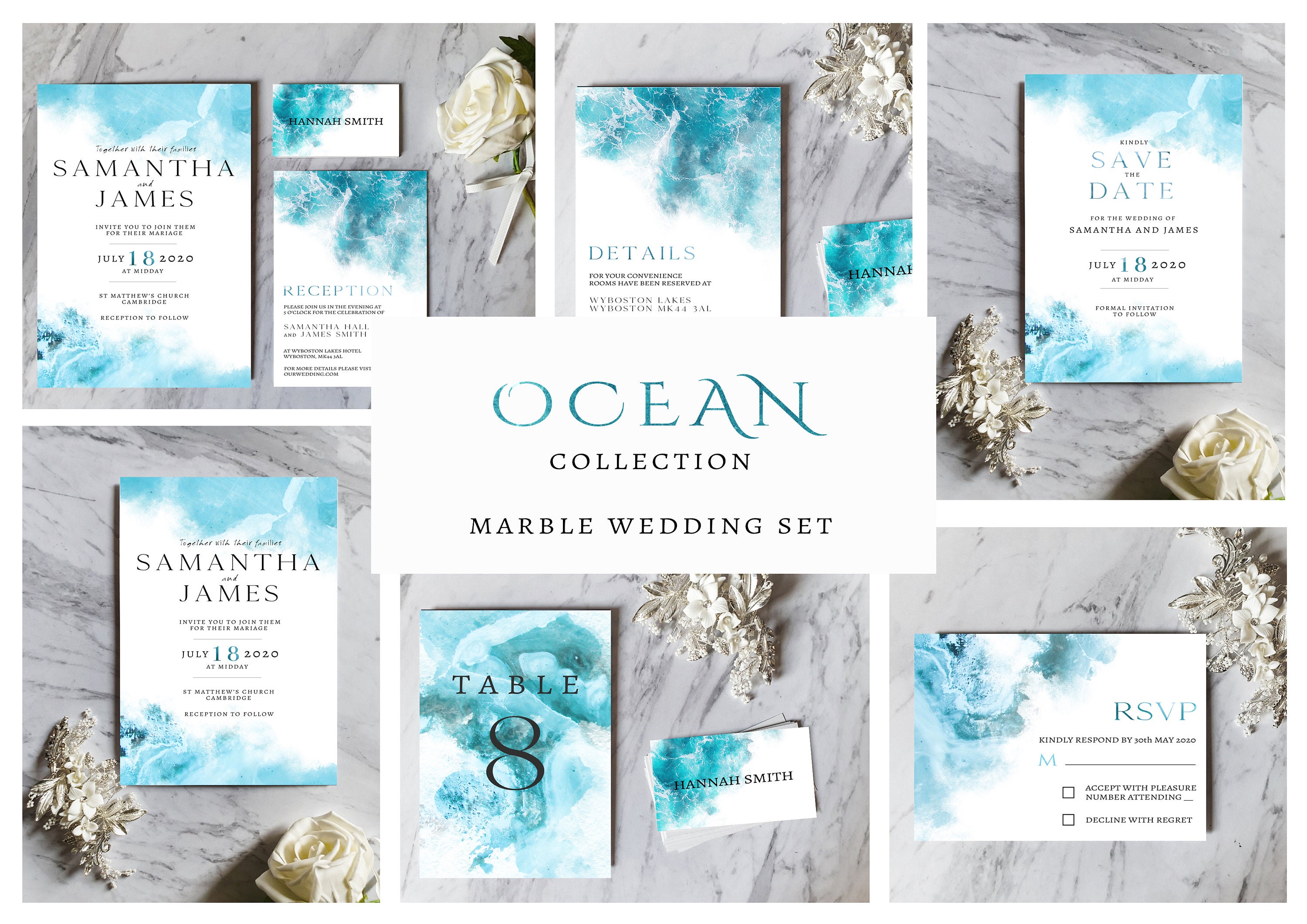 OCEAN Collection Ocean Wedding Invitation Tropical | Etsy