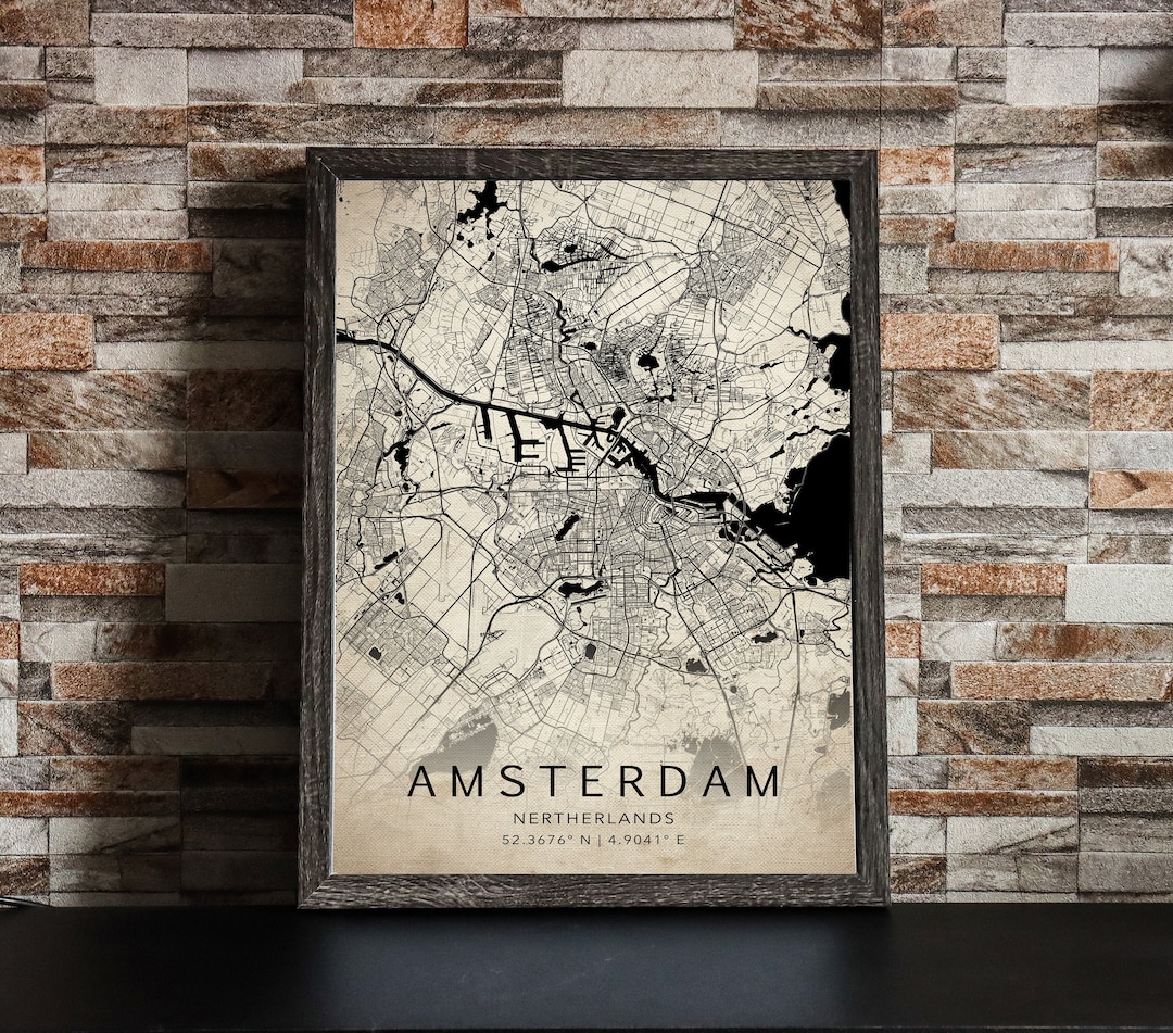 Custom Vintage Map Print, Modern City Map Print, Location Map Print ...