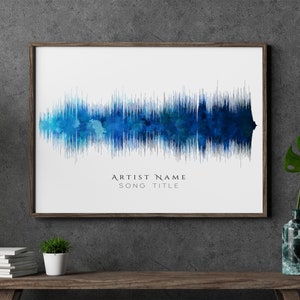 Sound Wave Photo Song Print Gift, Personalised Watercolour Soundwave ...