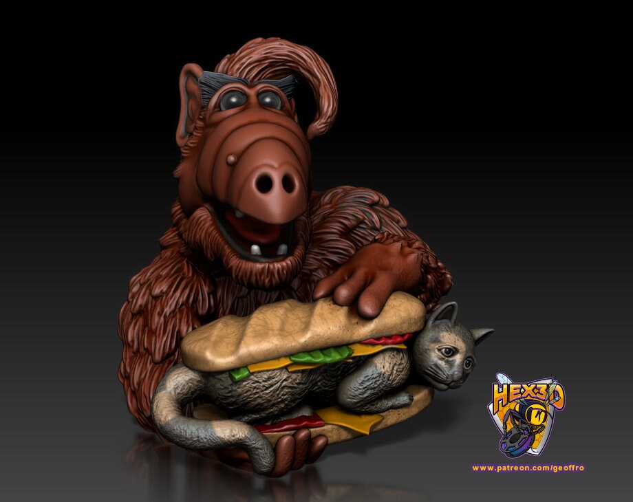 Alf Bust 3D Printed Model - Unpainted - 150mm - Hex3d - Etsy