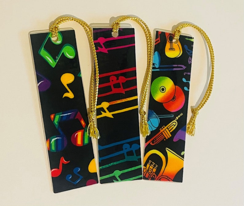 Bookmarkers/laminated/handmade/fabric/music Design - Etsy
