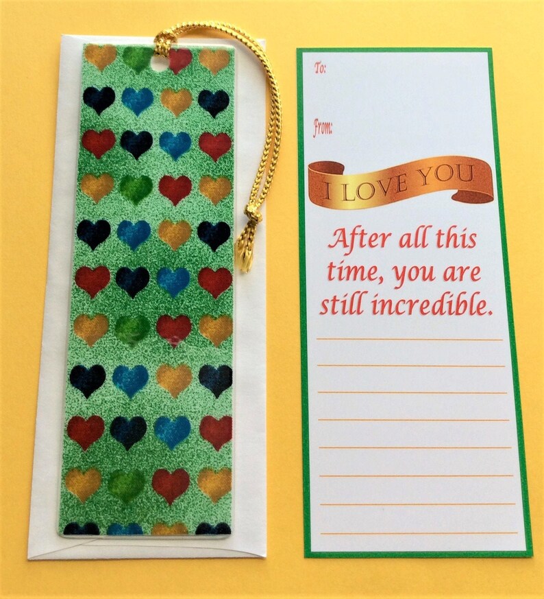 Bookmarker/laminated/handmade/fabric/greeting Cardmark/hearts Design - Etsy