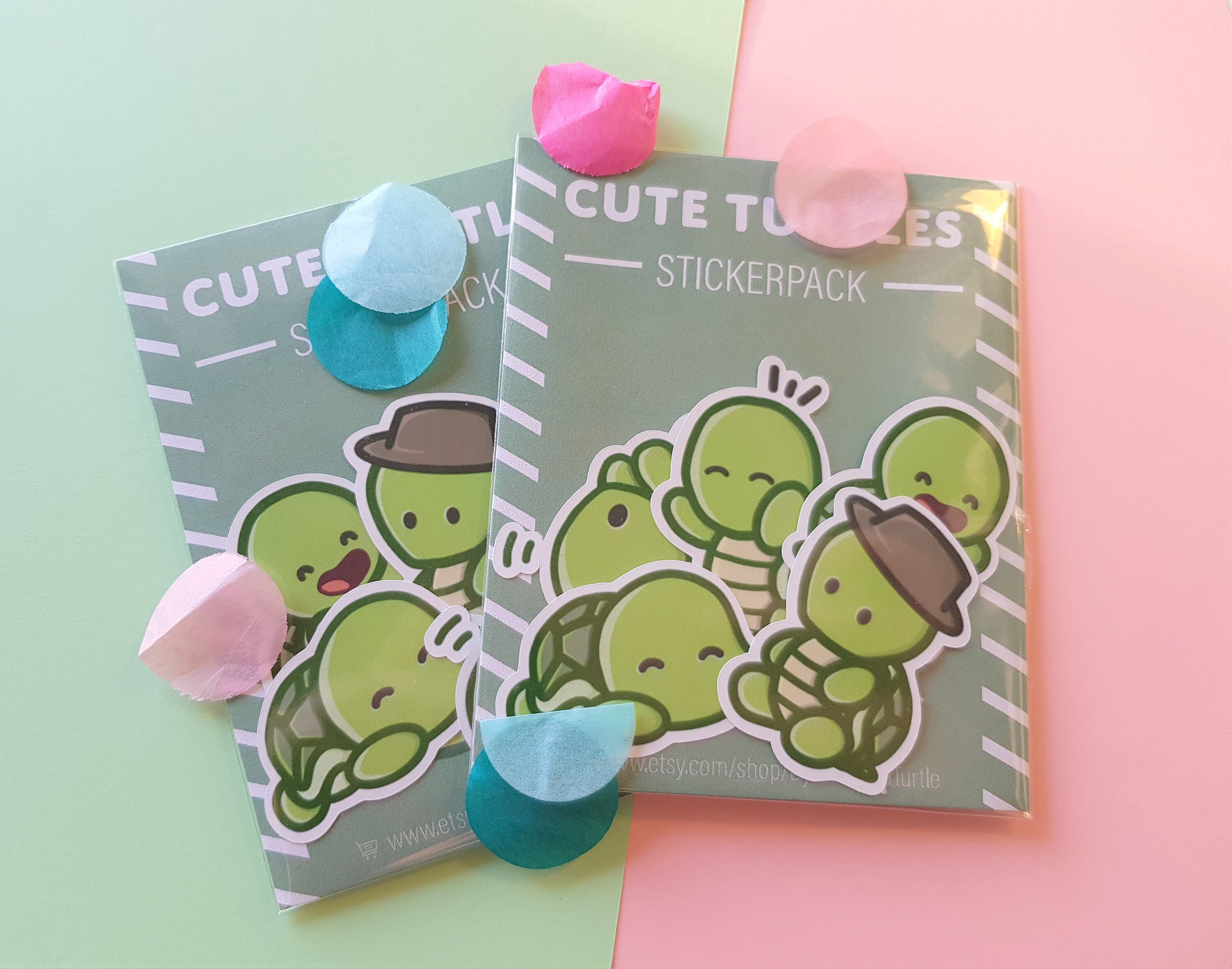 Cute Turtle Stickers Sticker Pack Stationary Glossy | Etsy