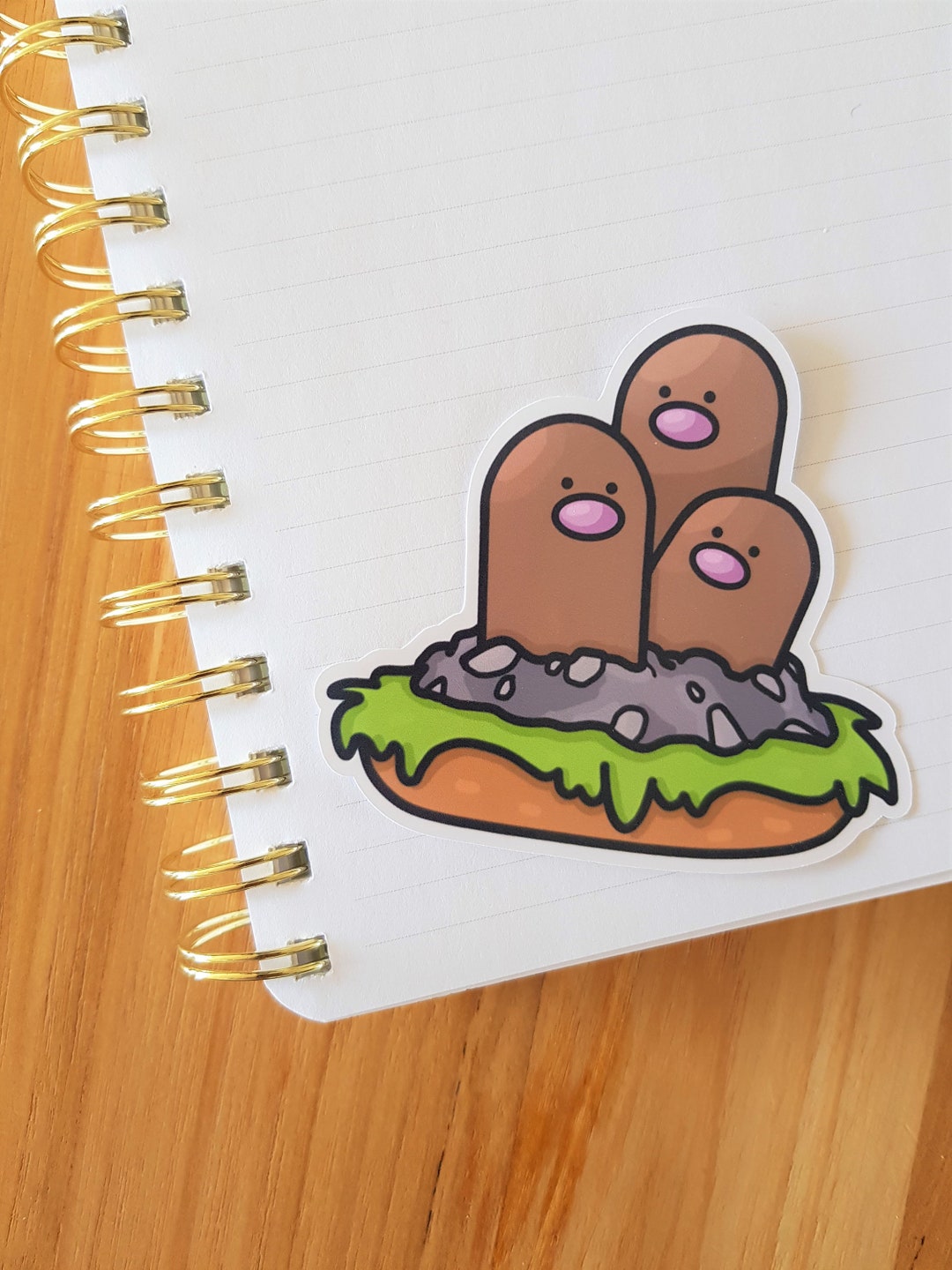 Cute Derpy Dugtrio/diglet Sticker Big Sticker Stationary - Etsy UK