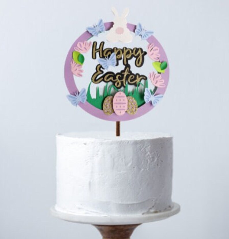 Easter Cake Topper SVG, Happy Easter Cake Topper SVG, Easter Svg ...