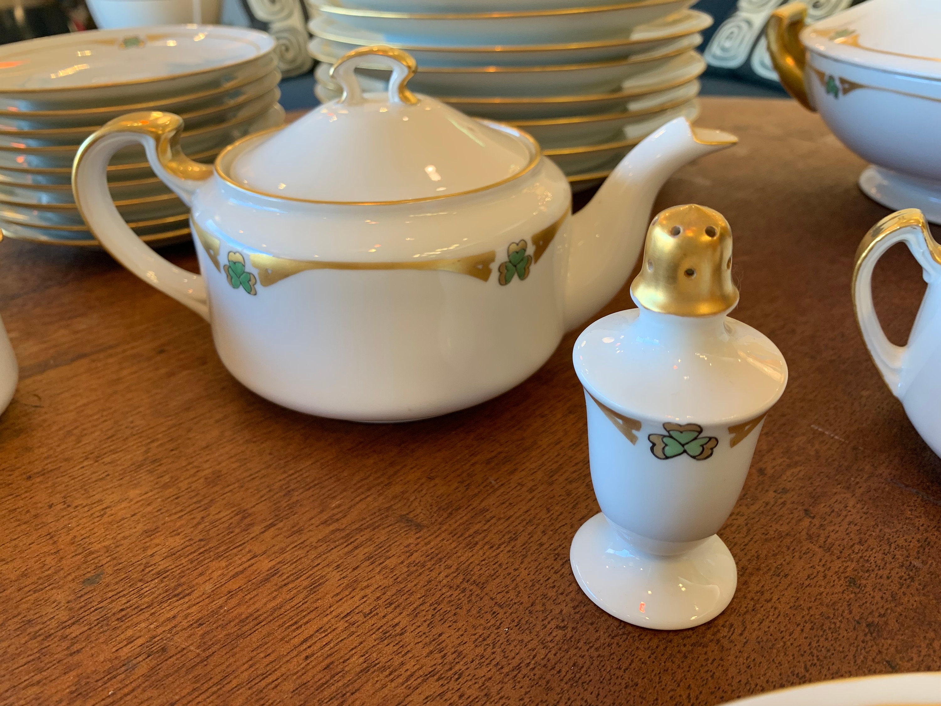 Shamrock China Set - 1930’s Hand Painted Bone China, Custom Made in ...