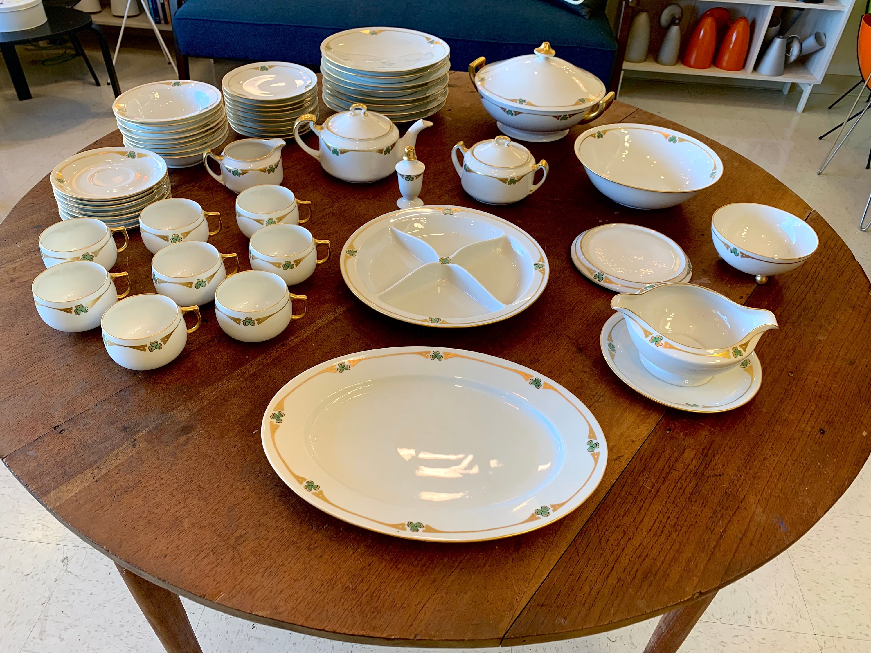 Shamrock China Set - 1930’s Hand Painted Bone China, Custom Made in ...