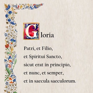 The Glory Be Prayer, Catholic Prayer Card, Printable A4, Christian ...