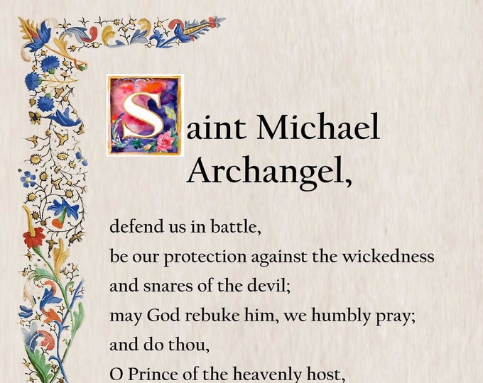 St. Michael the Archangel Card With Guardian Angel Prayer Card | High ...