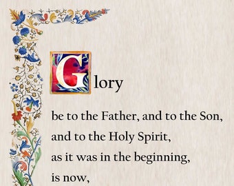 Gloria English Catholic Prayer Card / Printable A4 Wall Art / Christian ...