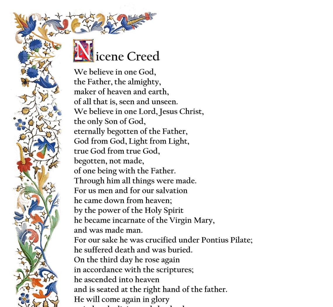 Nicene Creed, Catholic Prayer Card, Printable A4, Christian Decor ...