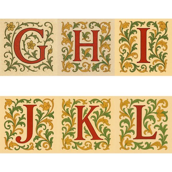 Medieval Alphabet, Medieval Illuminated Manuscript Letter ...