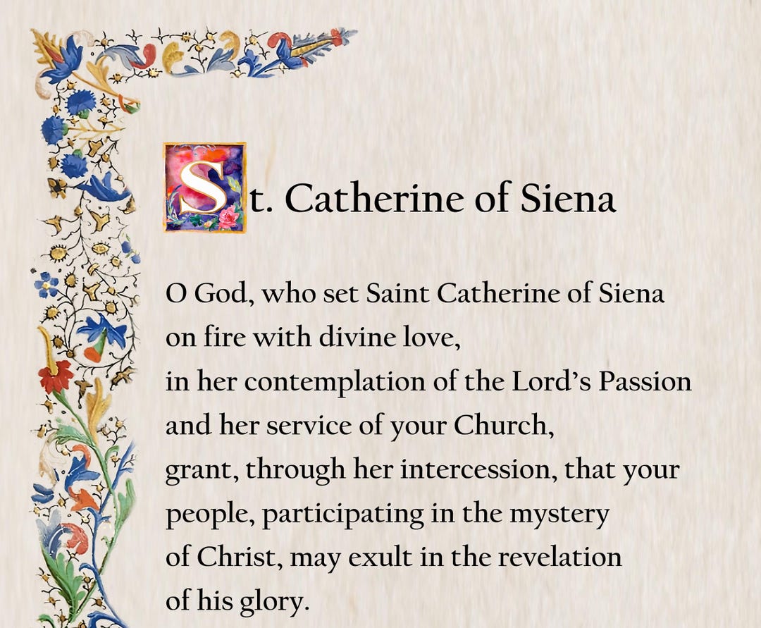 Catherine of Siena Prayer, Catholic Prayer Card, Printable A4,wall Art ...