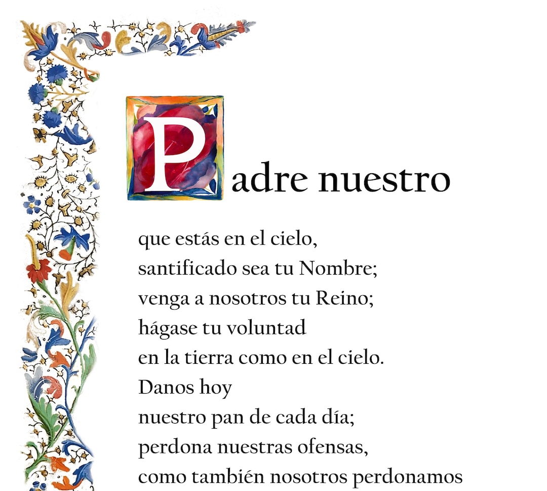 OUR FATHER in SPANISH, Catholic Prayer Card, Popular Catholic Prayers ...