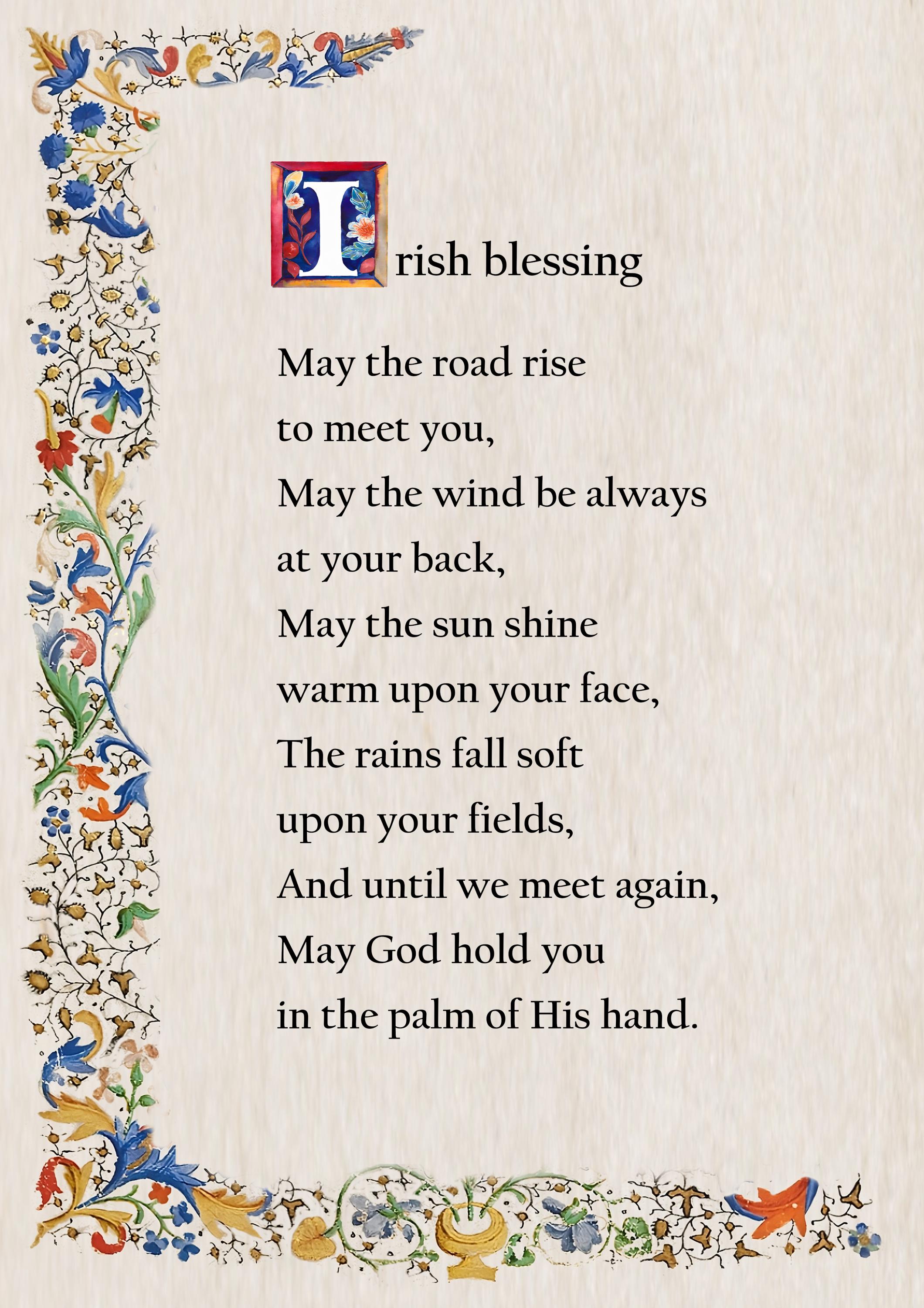 Irish Blessing, May the Road Rise Poem for New Home, Closing ...
