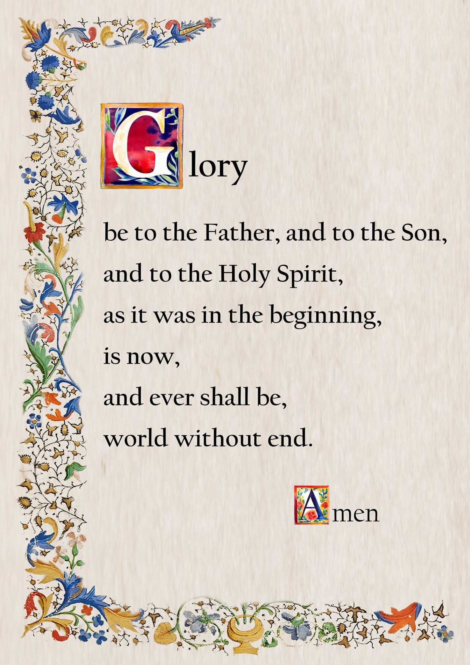 The Glory Be Prayer, Catholic Prayer Card, Printable A4, Wall Art ...