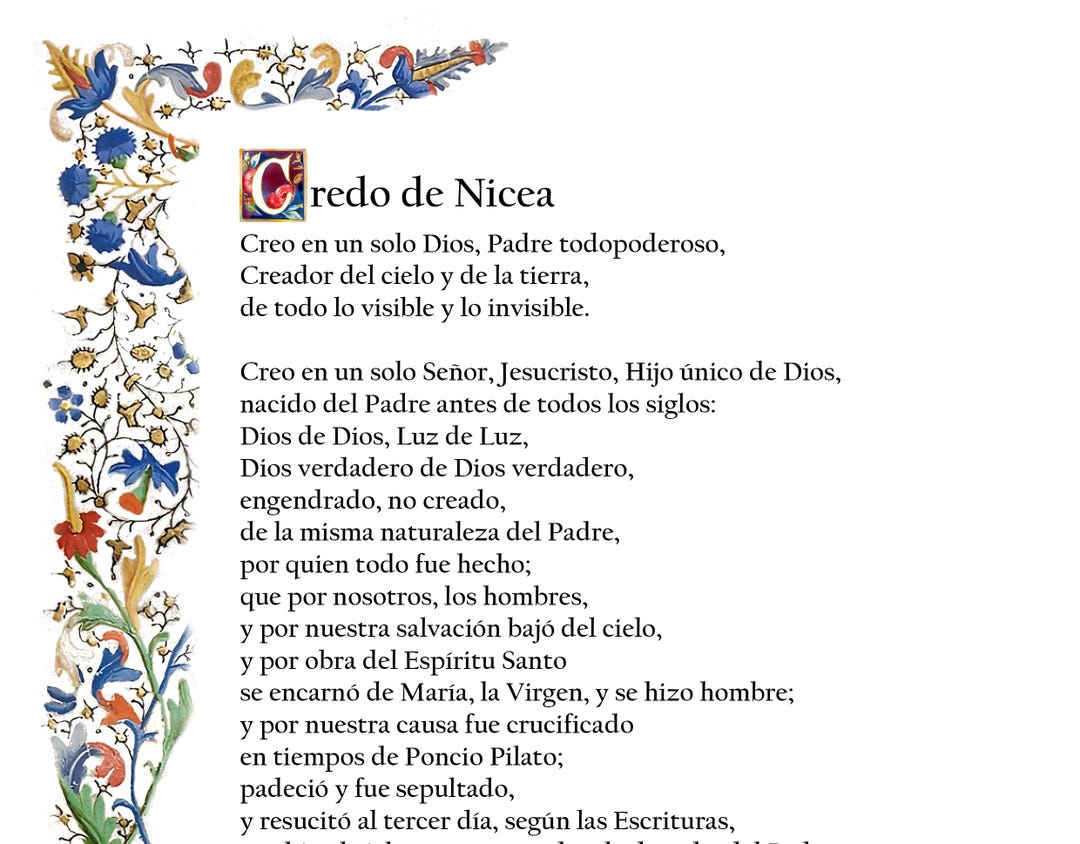 Nicene Creed in Spanish, Catholic Prayer Card, Popular Catholic Prayers ...