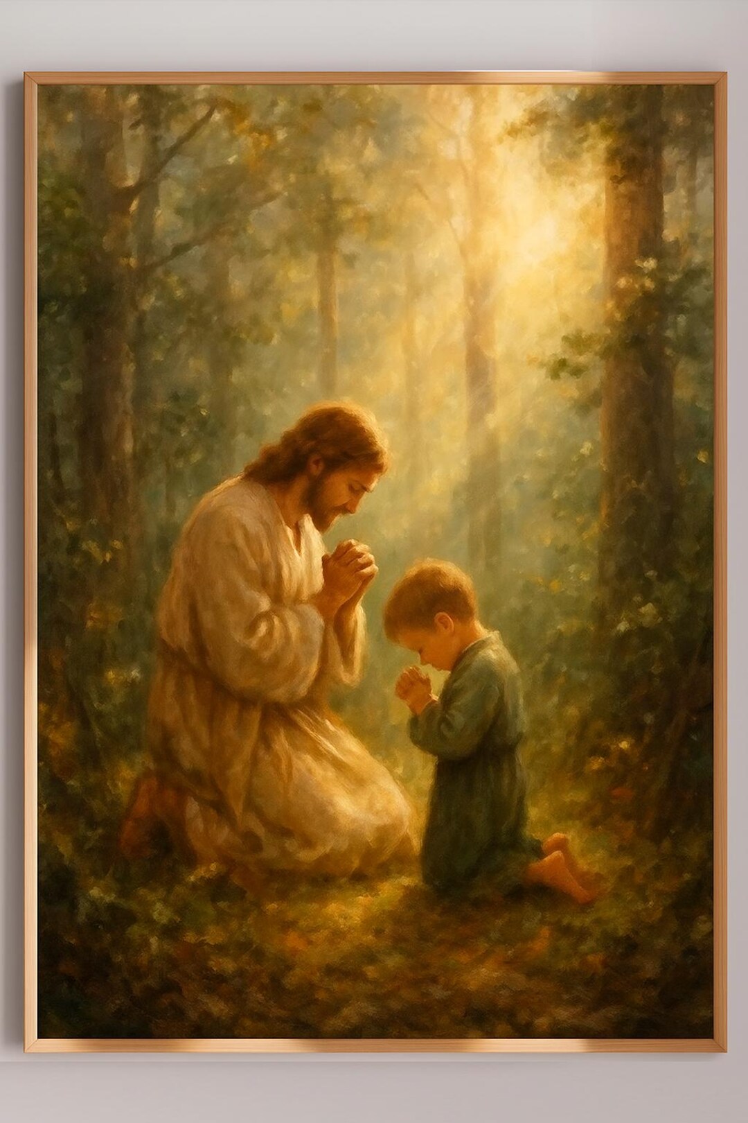 Jesus Praying With a Child, Christian Art, Jesus Prints, Bible Painting ...