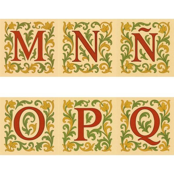Medieval Alphabet, Medieval Illuminated Manuscript Letter ...
