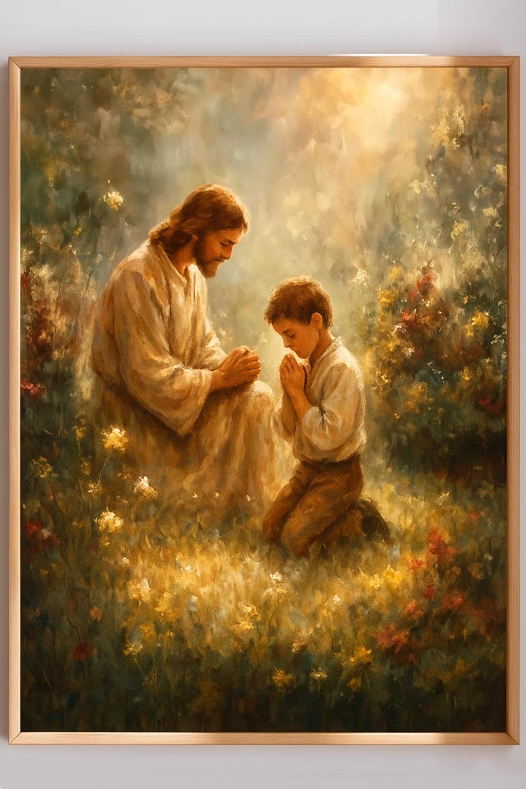 Jesus Praying With a Child, Christian Art, Jesus Prints, Bible Painting ...