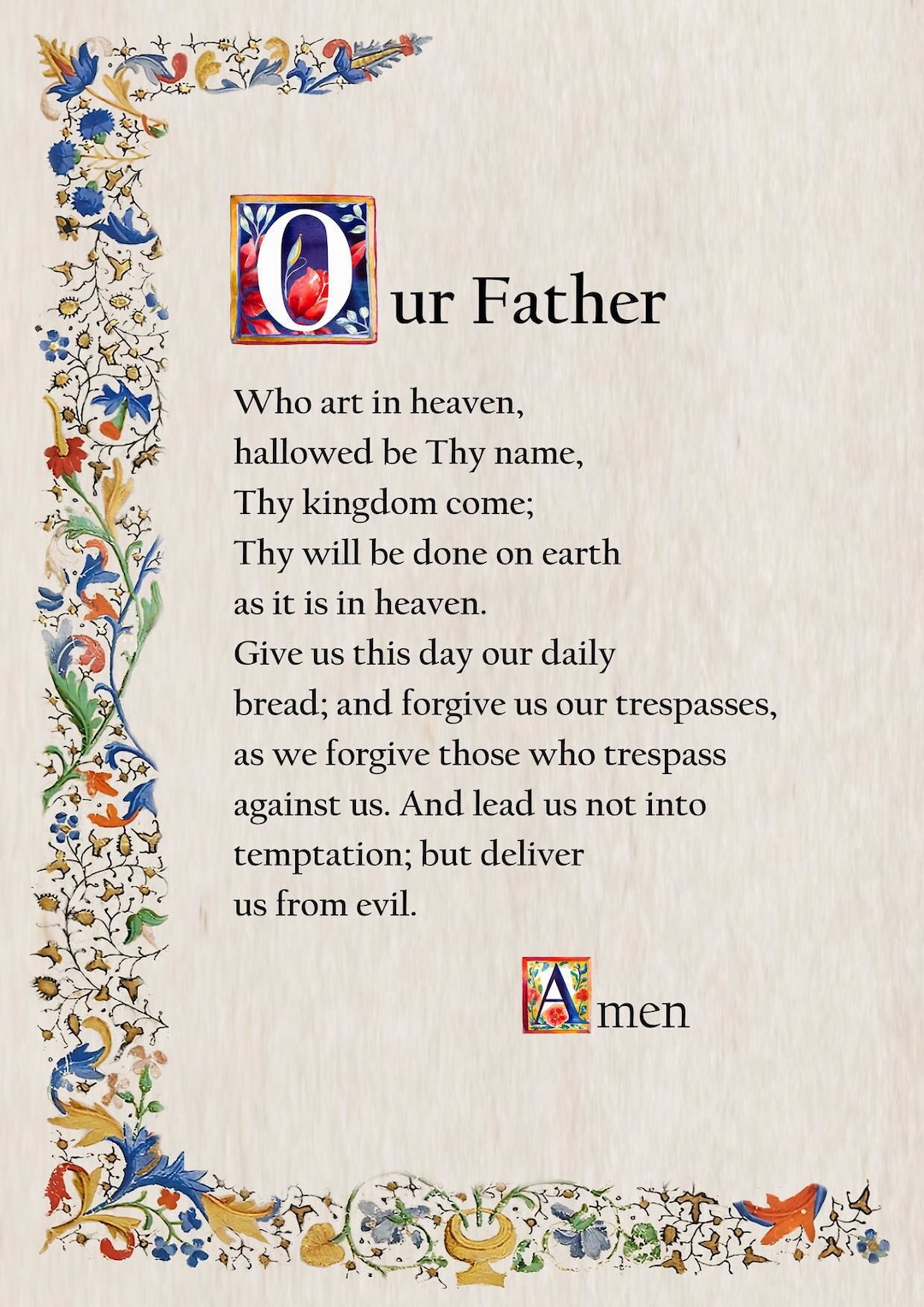 Pater Noter Prayer, Our Father Prayer, Catholic Prayer Card, Christian ...