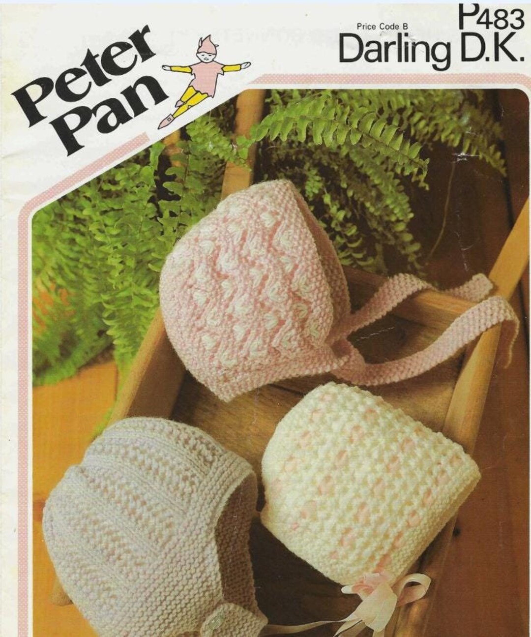 Wendy Peter Pan Baby Knitting Pattern Bonnets Birth to 2 Years P483 PDF ...