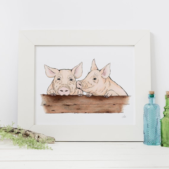 Wall Hangings Kids Wall Art Nursery Decor Pig Wall Art Nursery Print ...