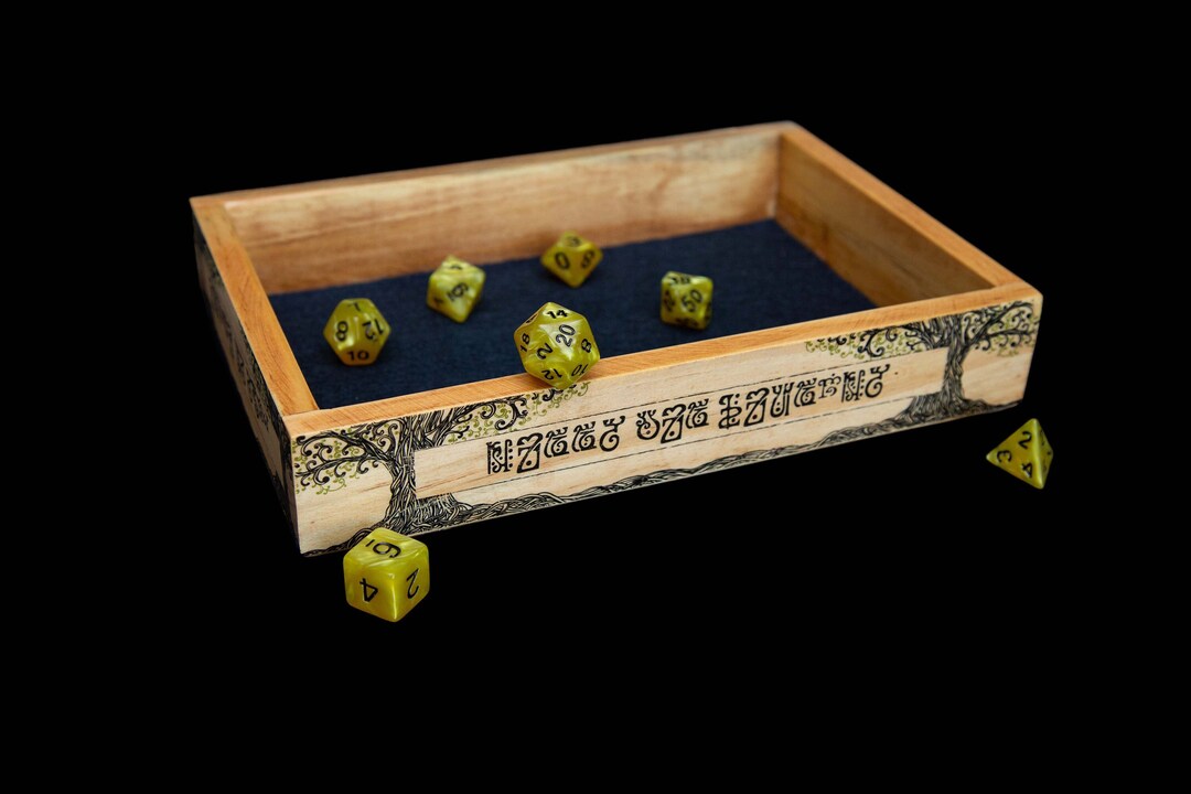 Dice Tray Wood, Wooden Dice Tray, Dungeons and Dragons, Ancients, Wood ...