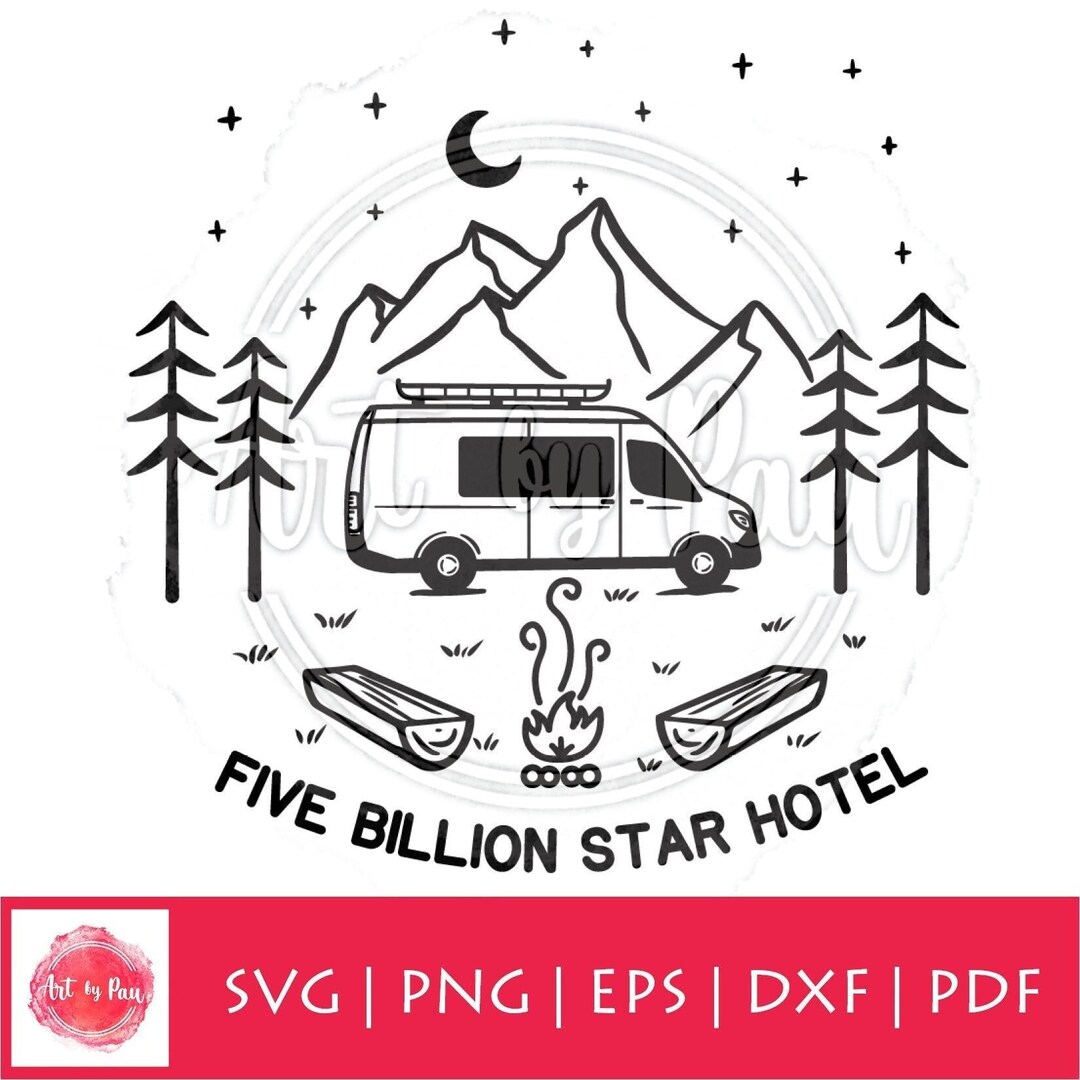 Camper Van Vanlife SVG PNG PDF Camping Design Campfire Cut File ...