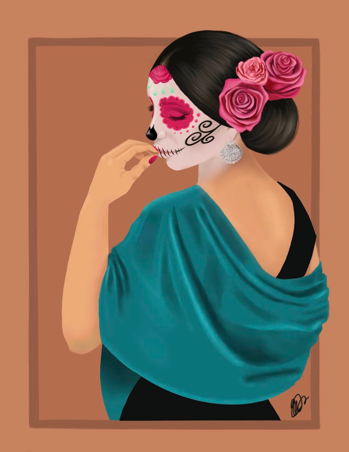 La Catrina Rosa, Chicana Print, Mujer Print, Latino Art, Chicano Art ...