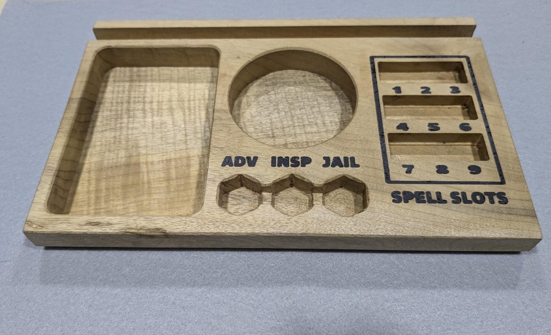 Dice Tray W/ Spell Slot Tracker and Tablet Slot TTRPG - Etsy