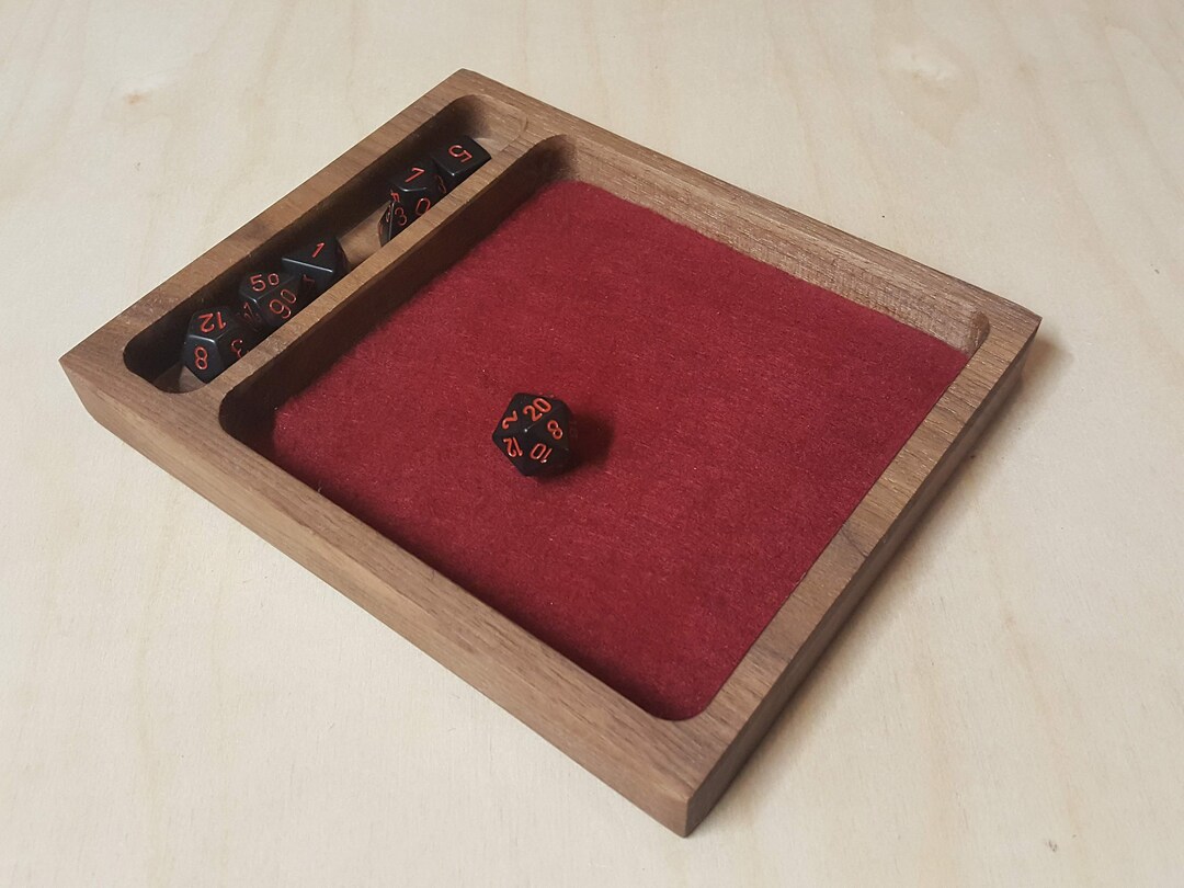 Custom Handmade Walnut Dice Tray - *your Color Choice of Felt* Made to ...