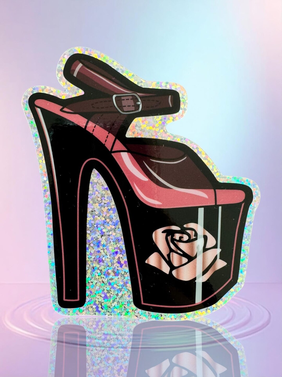Large Glitter Heel Sticker - Etsy