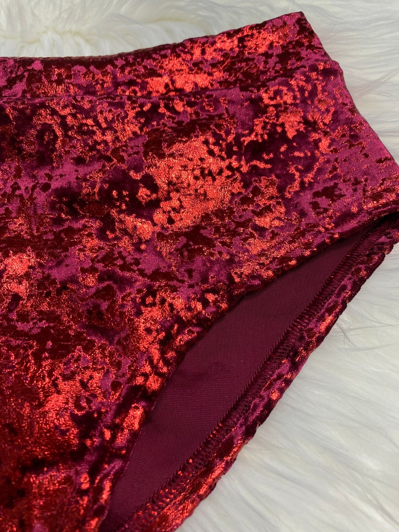 High Waisted Metallic Velvet Shorts | Etsy