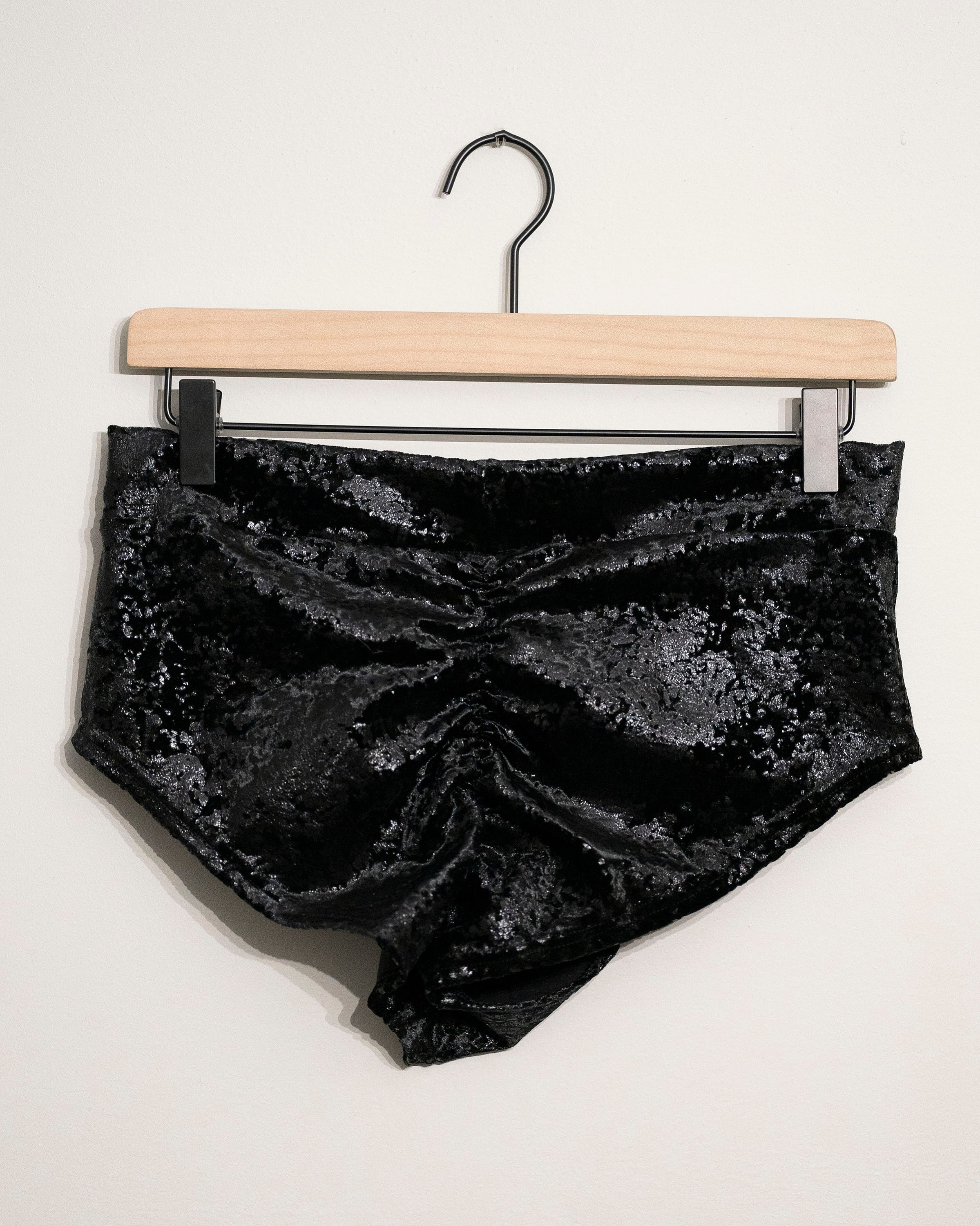 High Waisted Metallic Velvet Shorts | Etsy